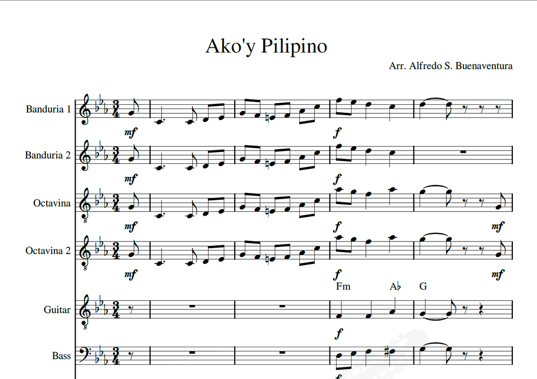 Rondalla Sheet Music by Musicondalla