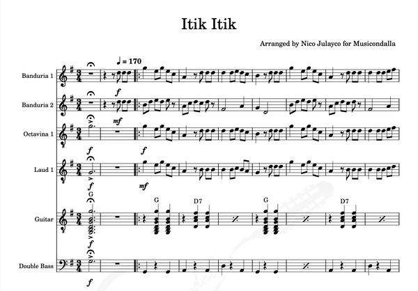 Itik-itik – Rondalla Sheet Music by Musicondalla