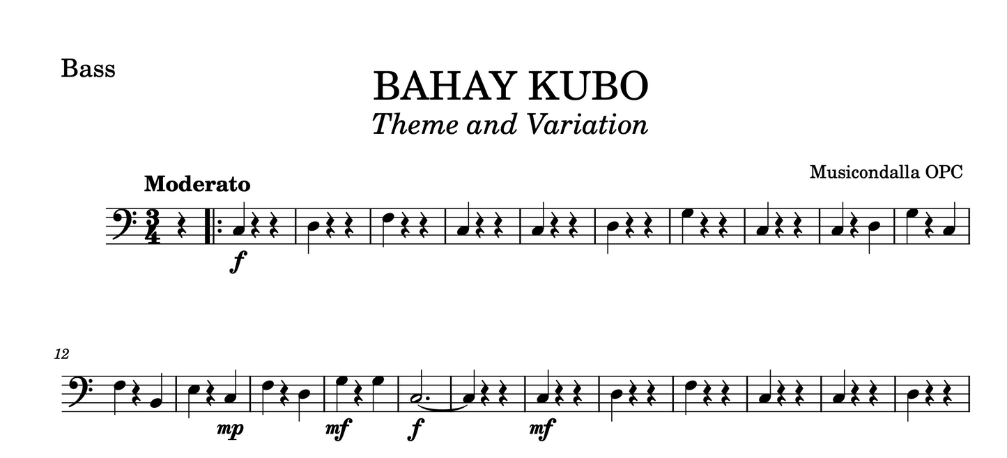 Bahay Kubo (Full Score and Parts) – Rondalla Sheet Music by Musicondalla